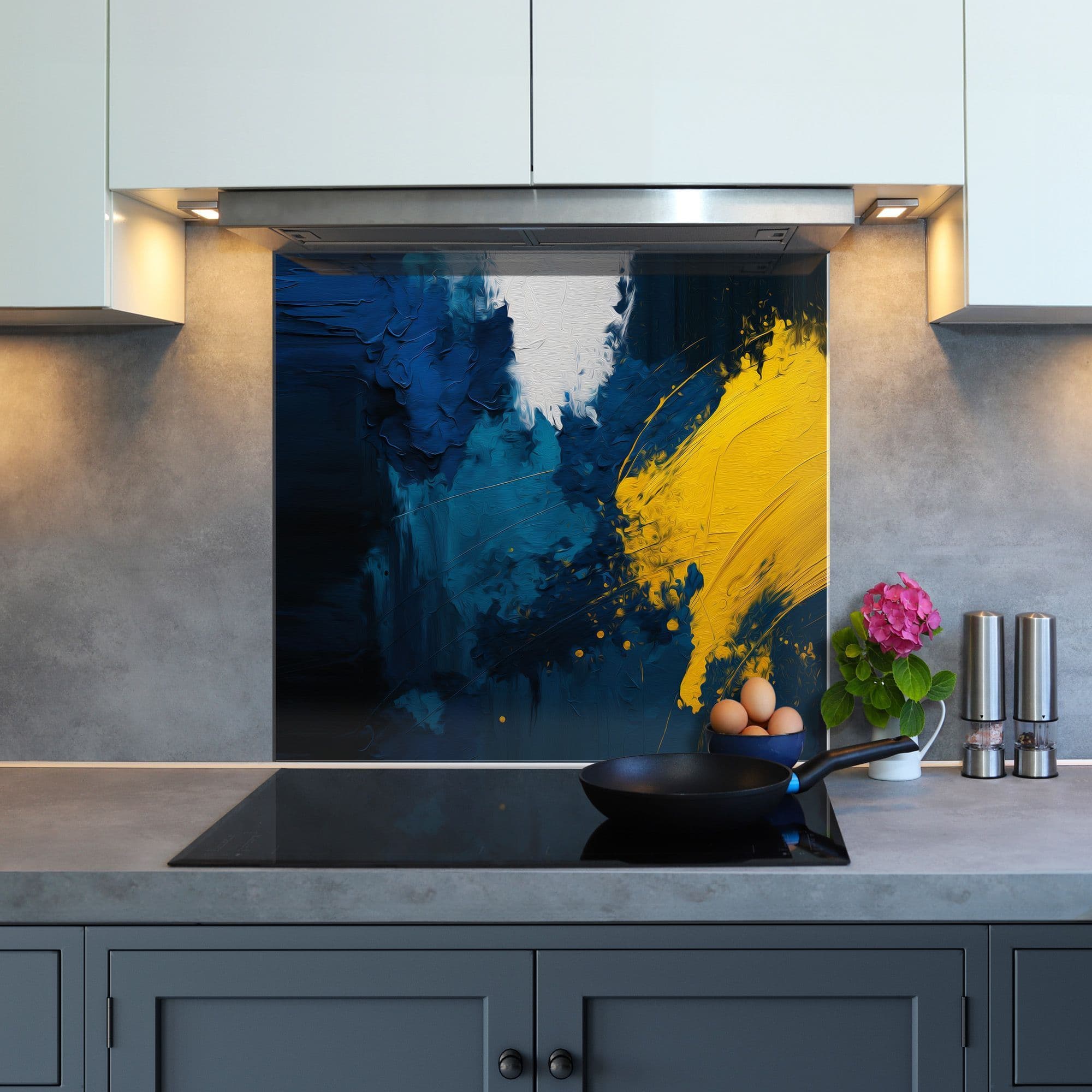 Abstract paint kitchen glass splashback | 1st Glass Art