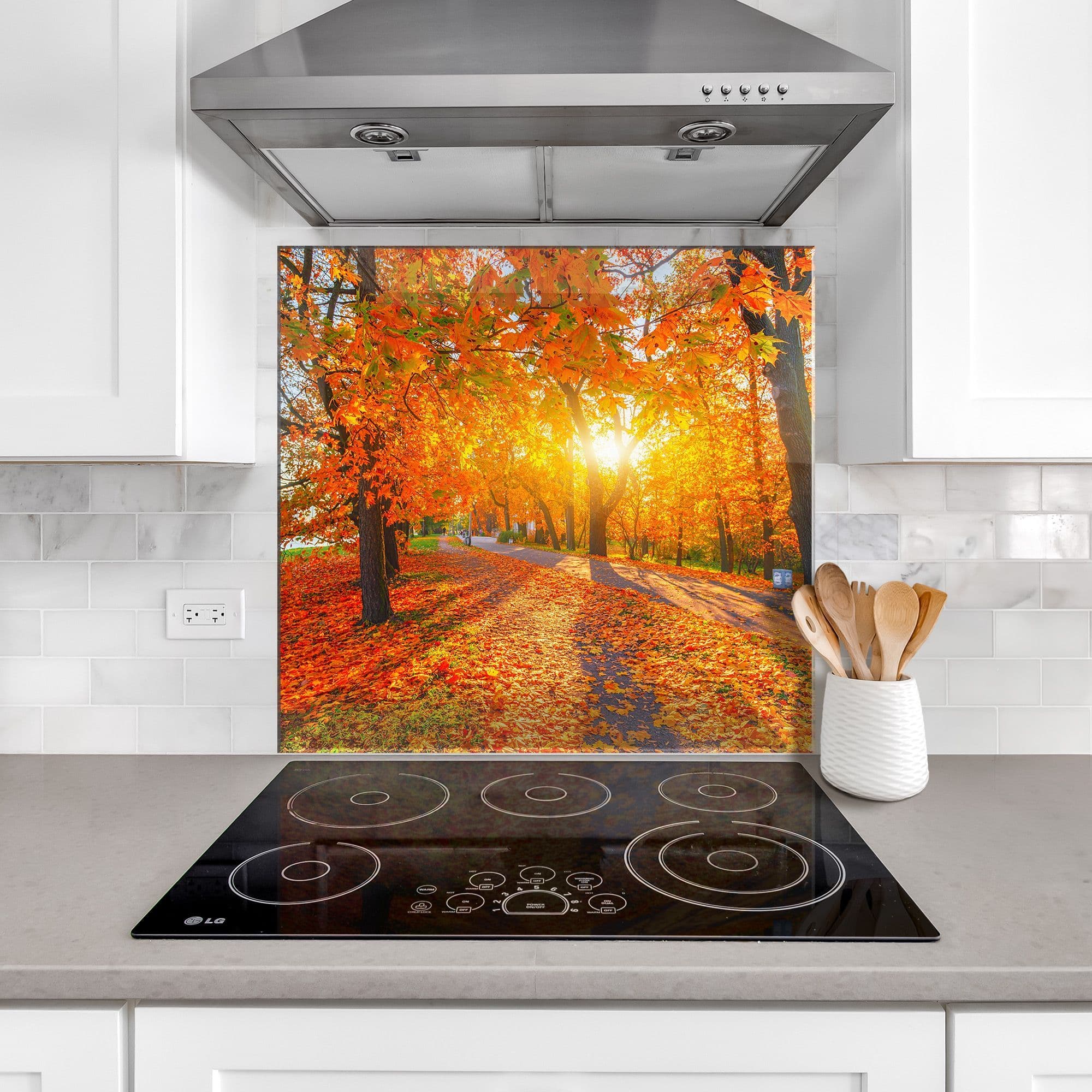 Autumn pathway kitchen glass splashback – Heat resistant 6mm toughened ...