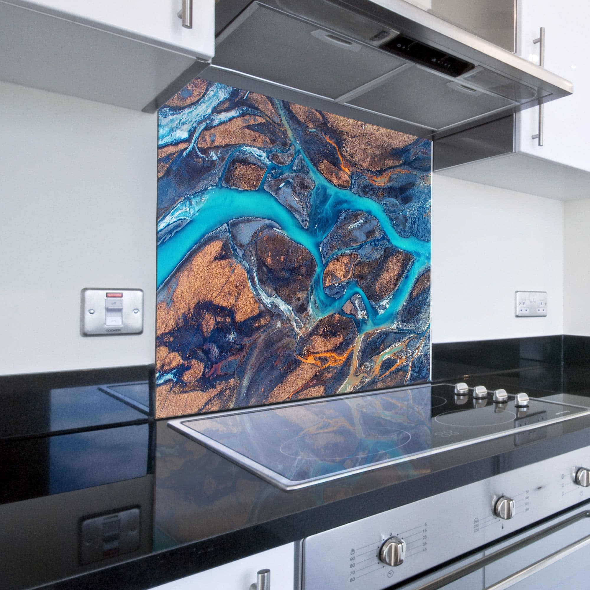 Beautiful marble effect kitchen glass splashback – Heat resistant 6mm ...