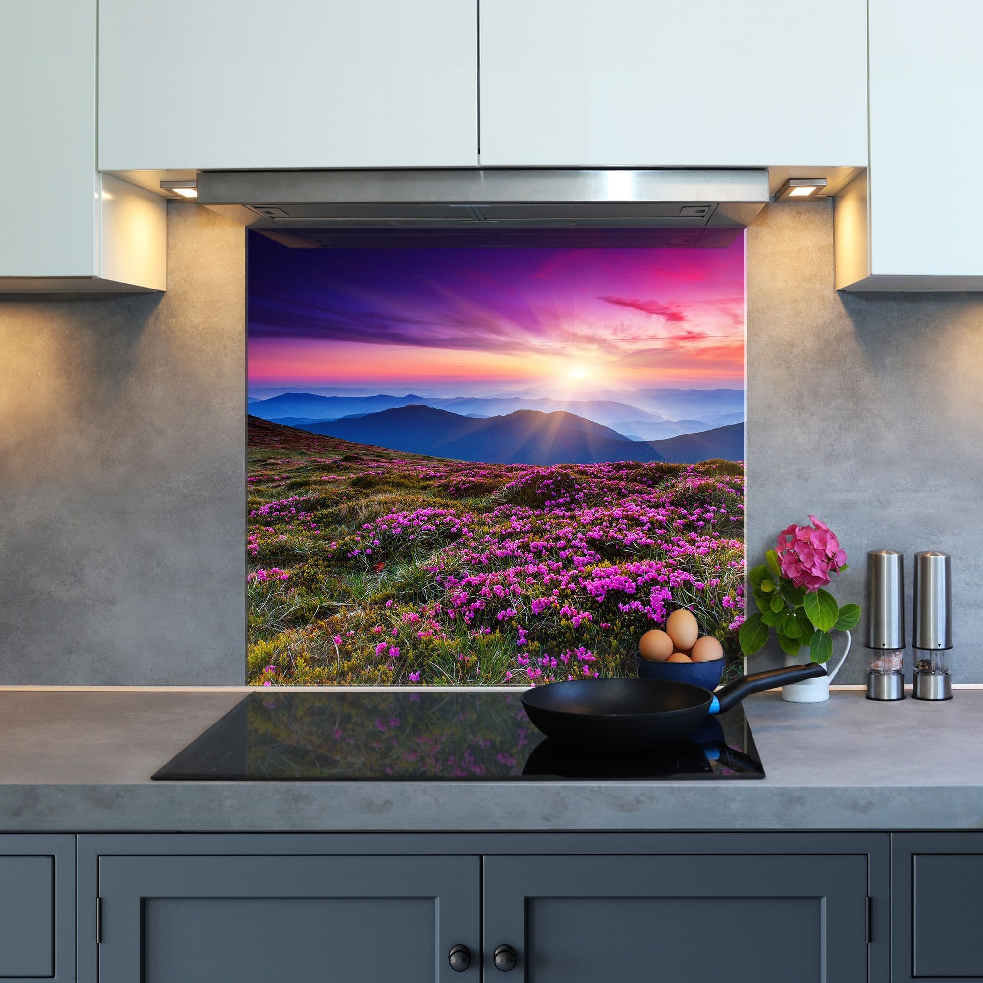 Beautiful scenery kitchen glass splashback | 1st Glass Art