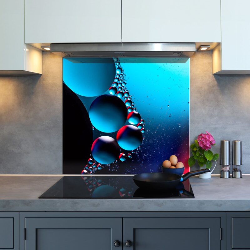 Bubble effect kitchen glass splashback - Heat resistant 6mm toughened glass