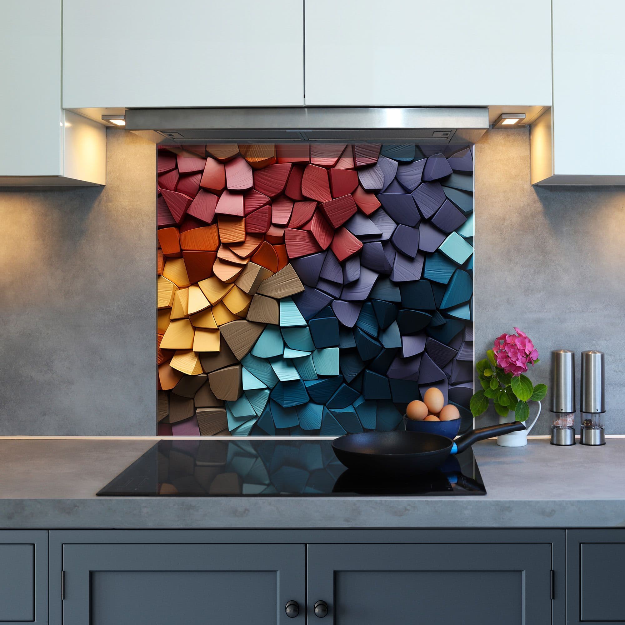 Colourful veg kitchen glass splashback | 1st Glass Art