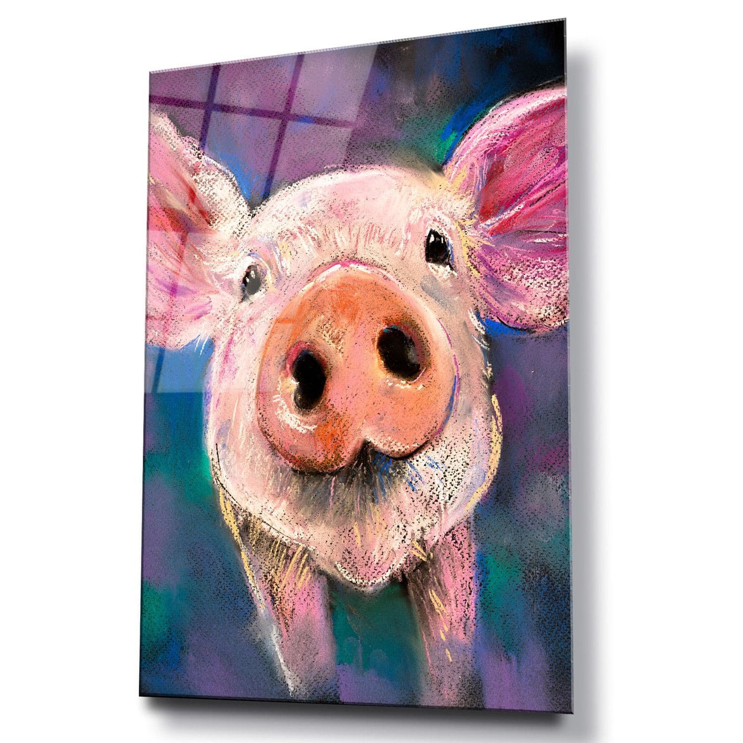 Cute Pastel Pig Portrait | 1st Glass Art