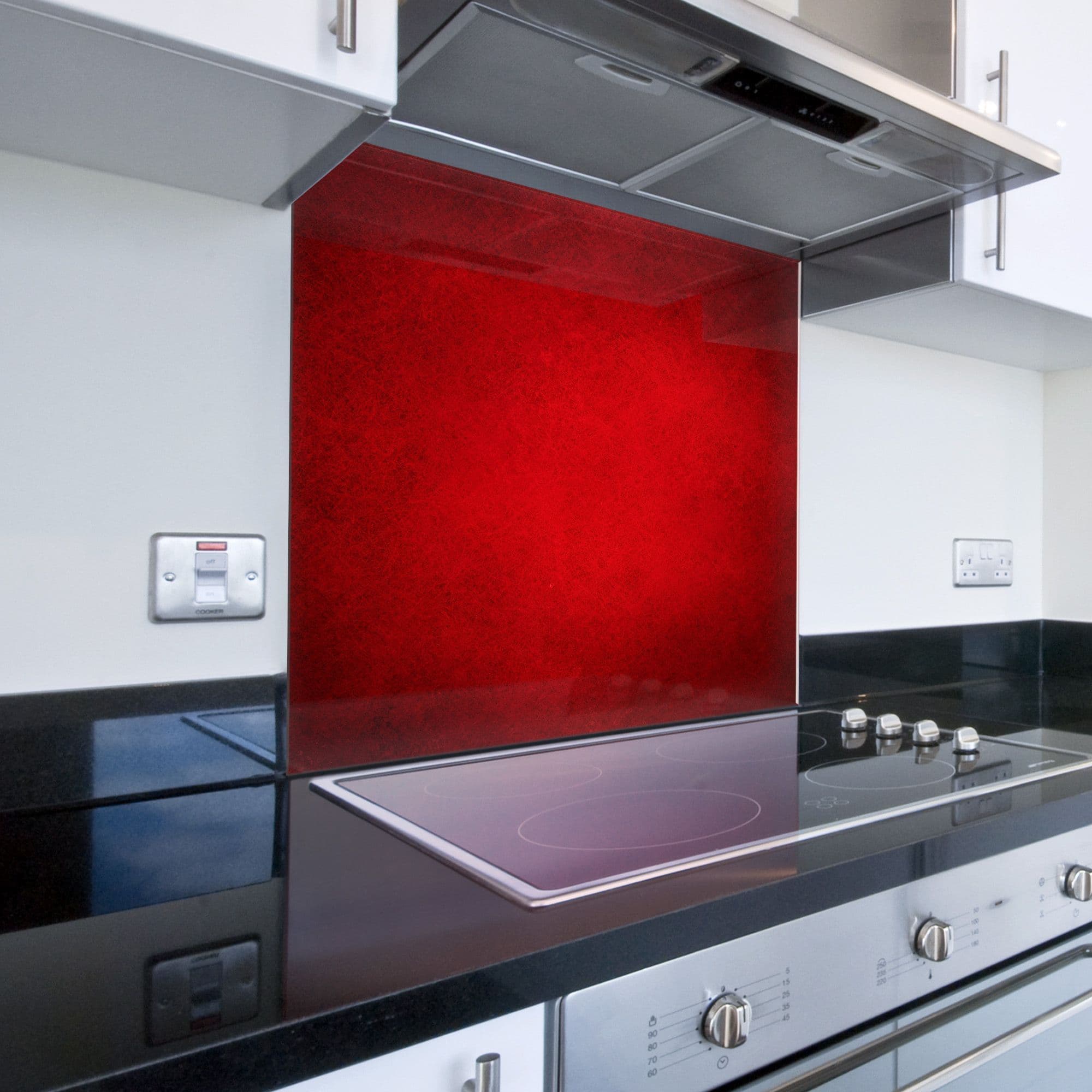 Distressed red kitchen glass splashback – Heat resistant 6mm toughened ...