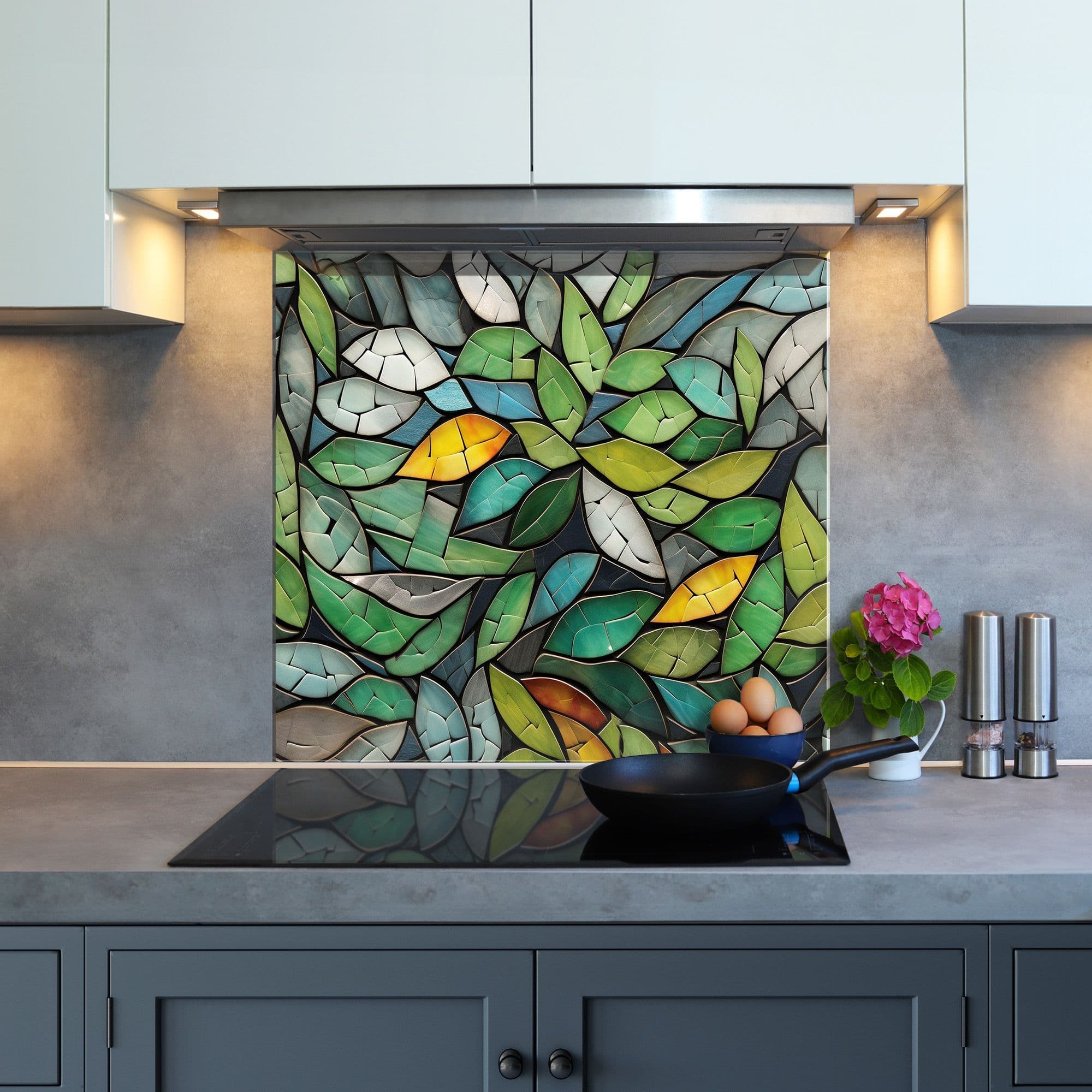 Leaves kitchen glass splashback - Heat resistant 6mm toughened glass