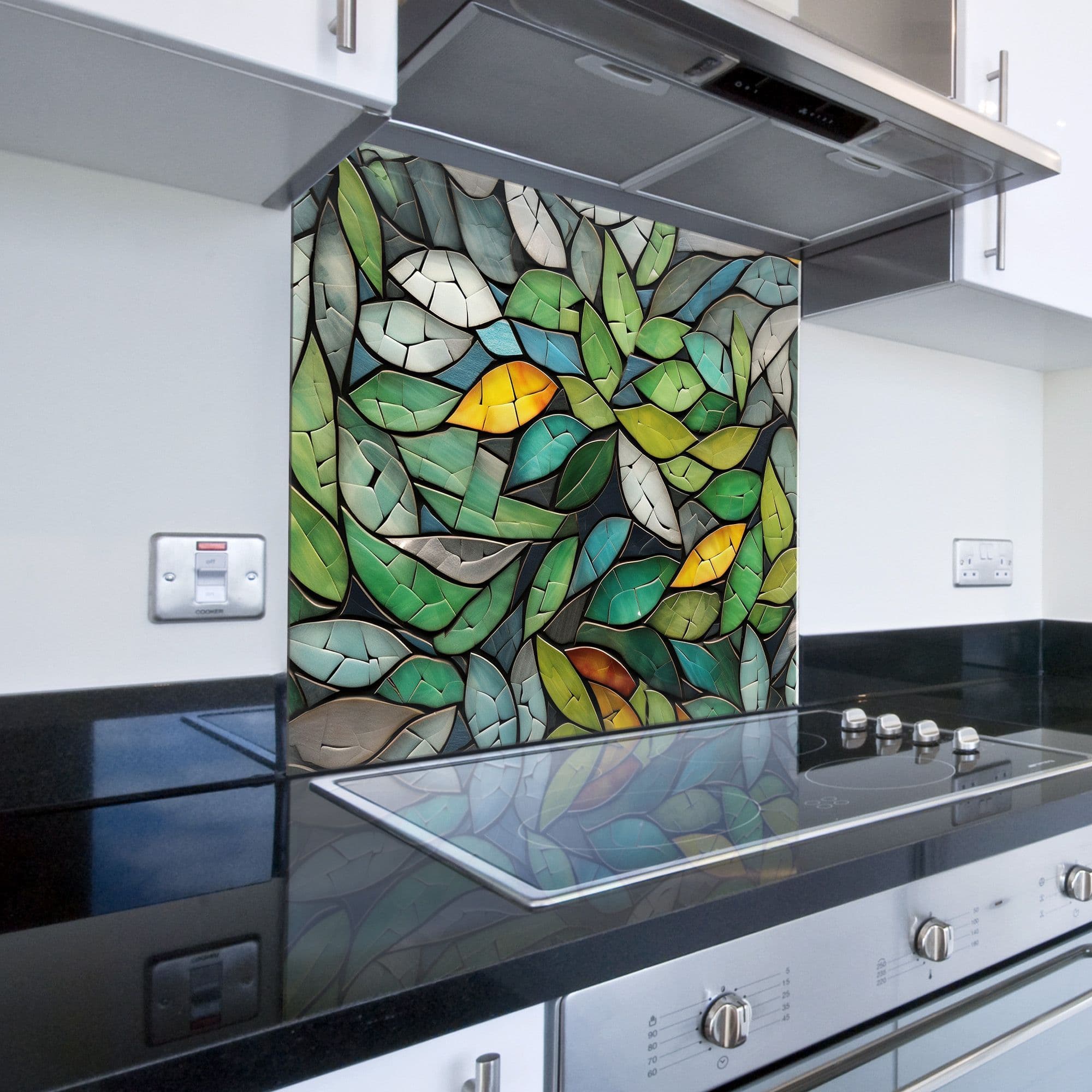 Leaves kitchen glass splashback - Heat resistant 6mm toughened glass