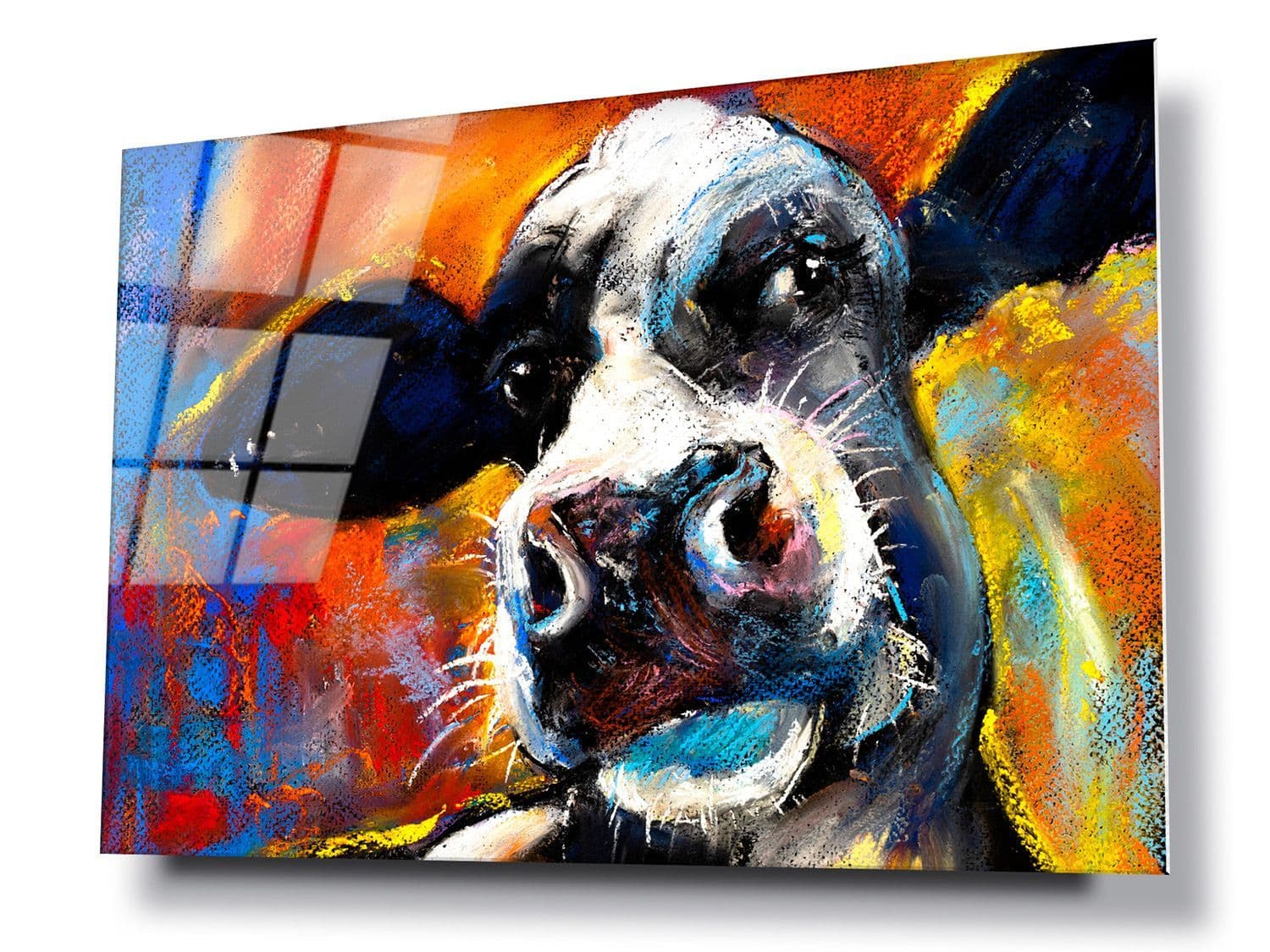 Modern Pastel Cow Portrait