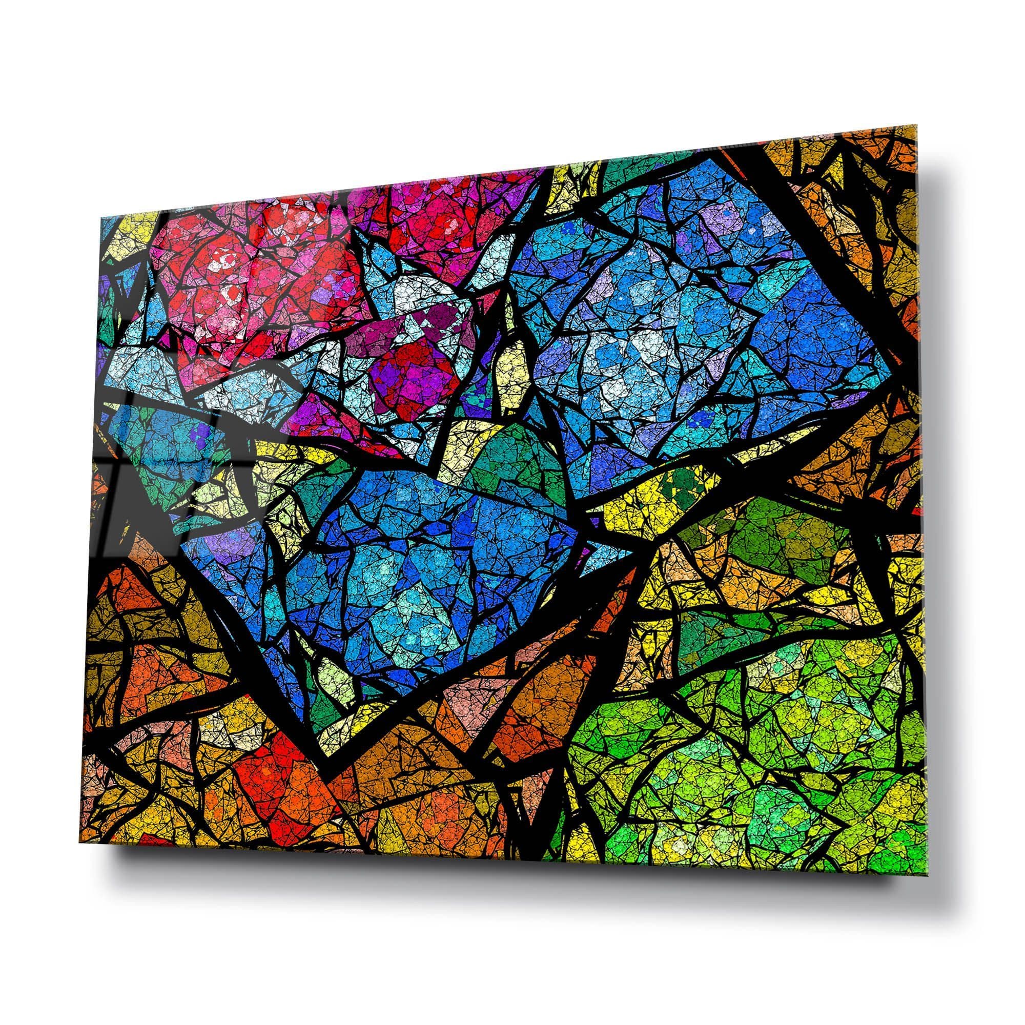 Mosaic stained glass kitchen glass splashback - Heat resistant 6mm ...