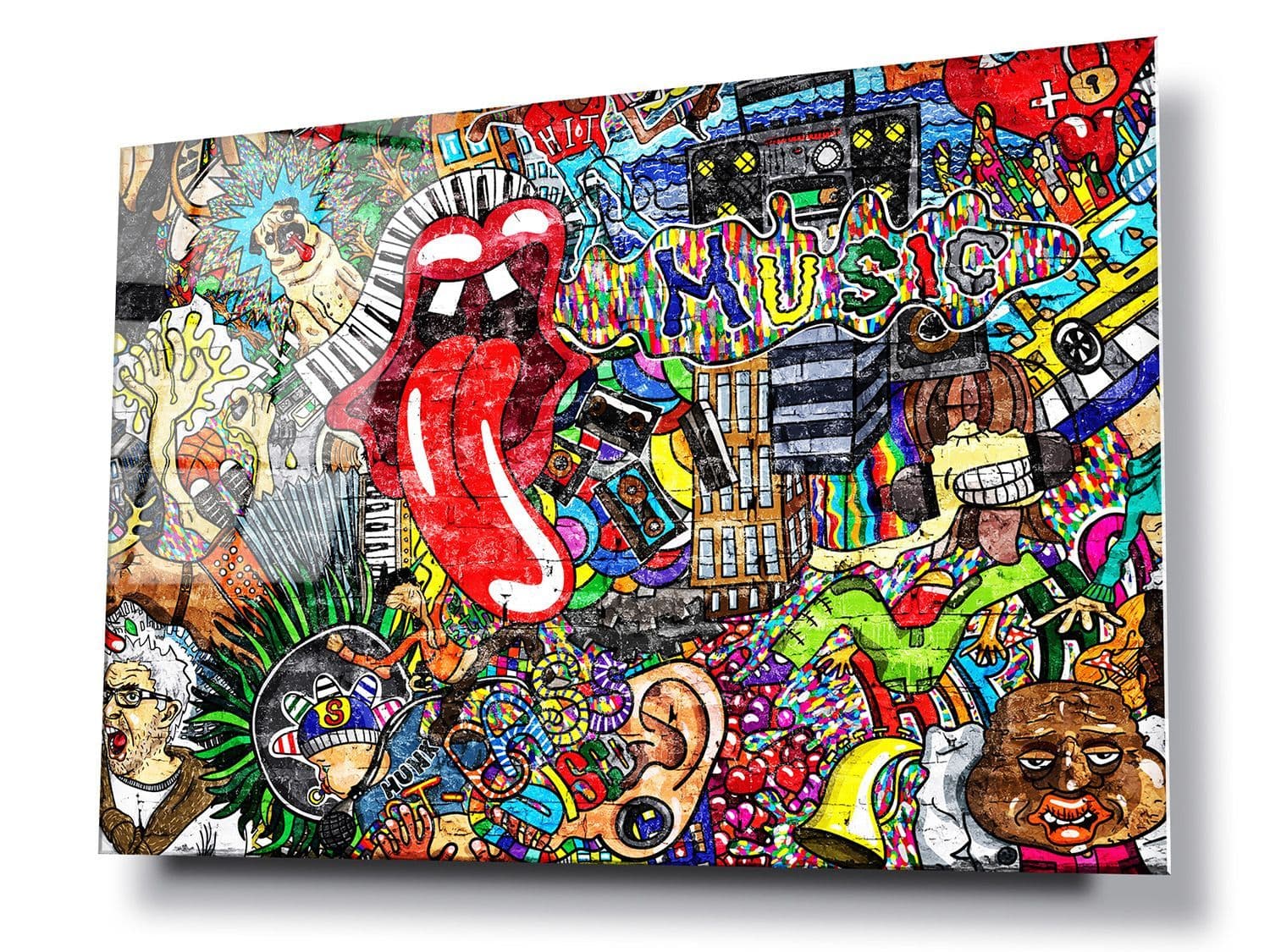 Multicoloured Pop Art Graffiti Wall Collage