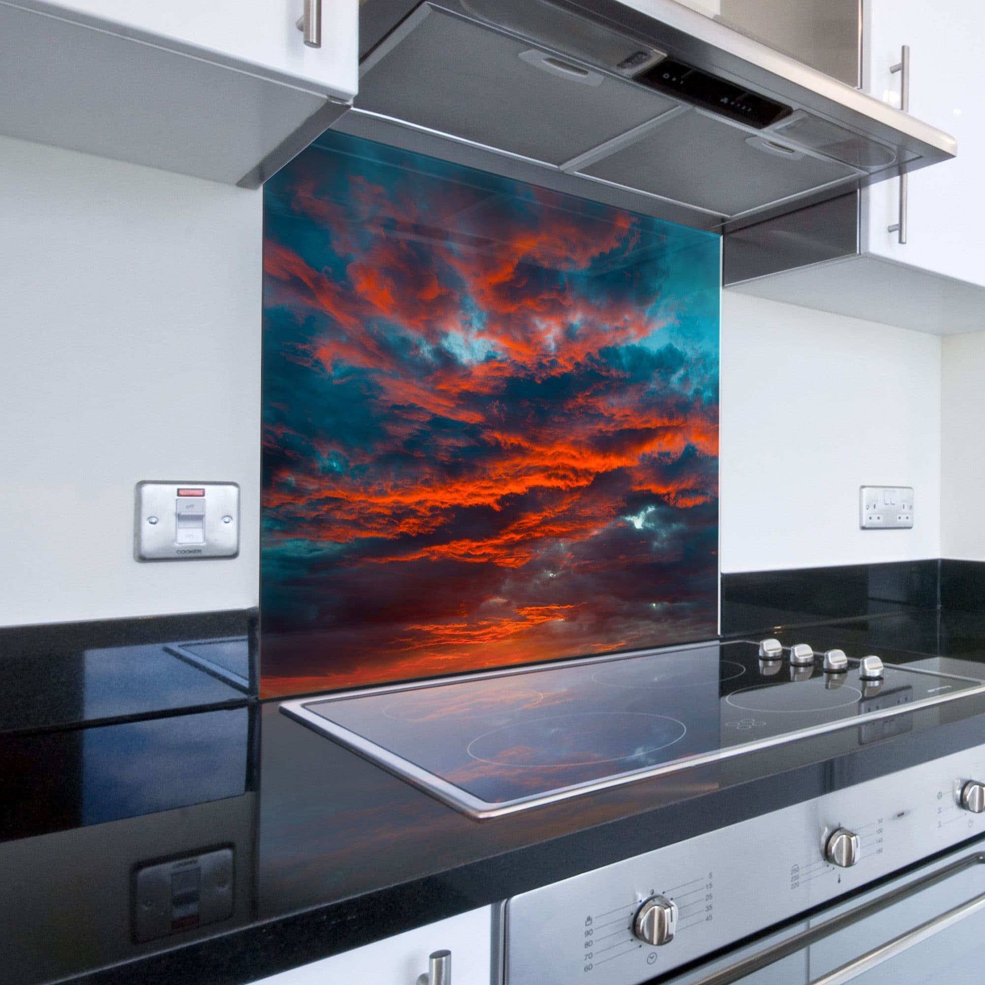 Sunset skies kitchen glass splashback - Heat resistant 6mm toughened glass