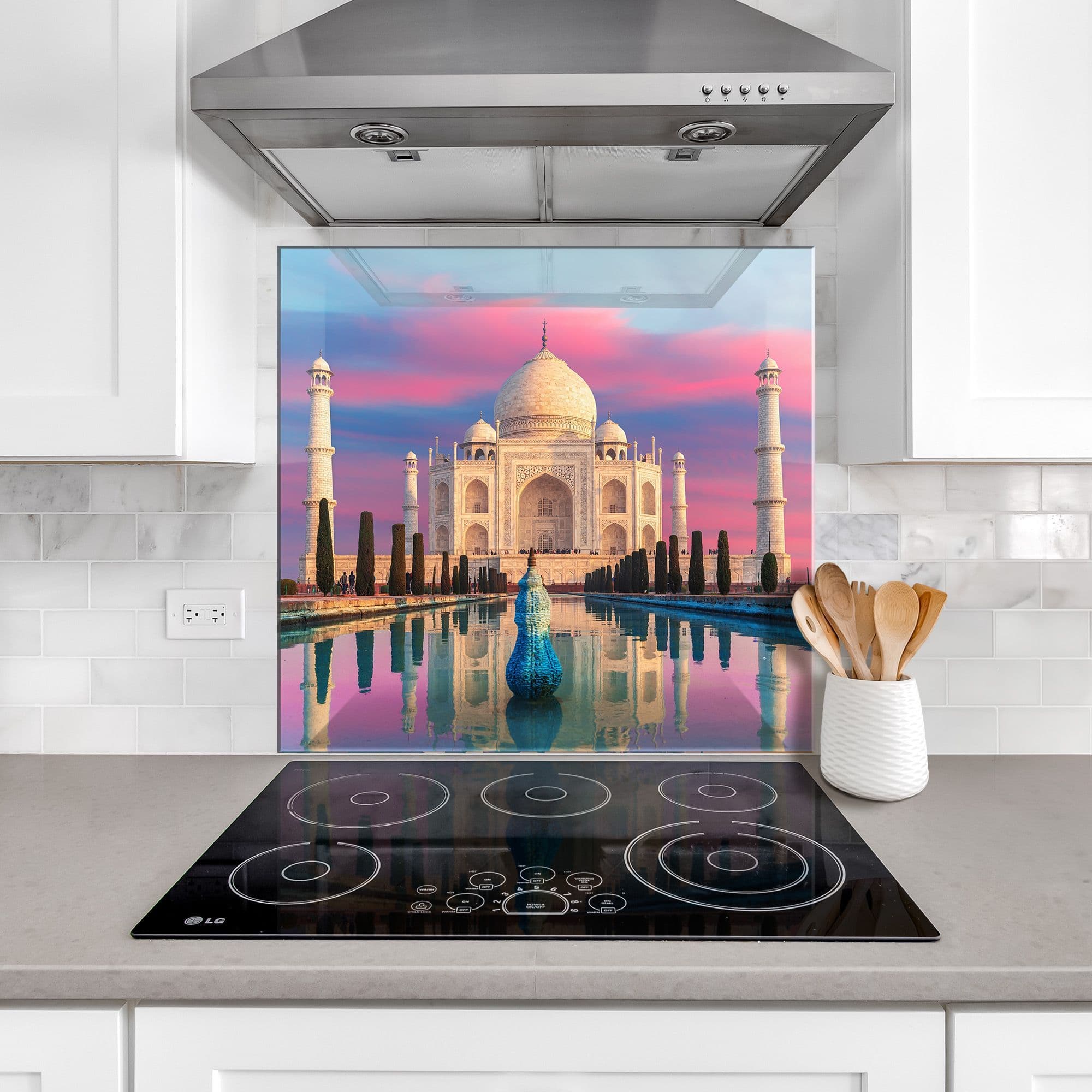 Taj Mahal kitchen glass splashback - Heat resistant 6mm toughened glass