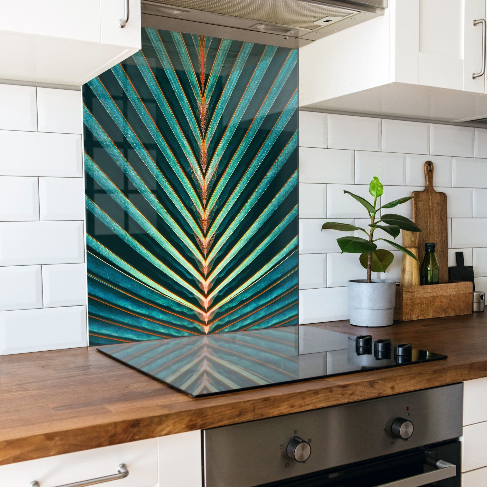 Tropical leaf macro kitchen glass splashback – Heat resistant 6mm ...