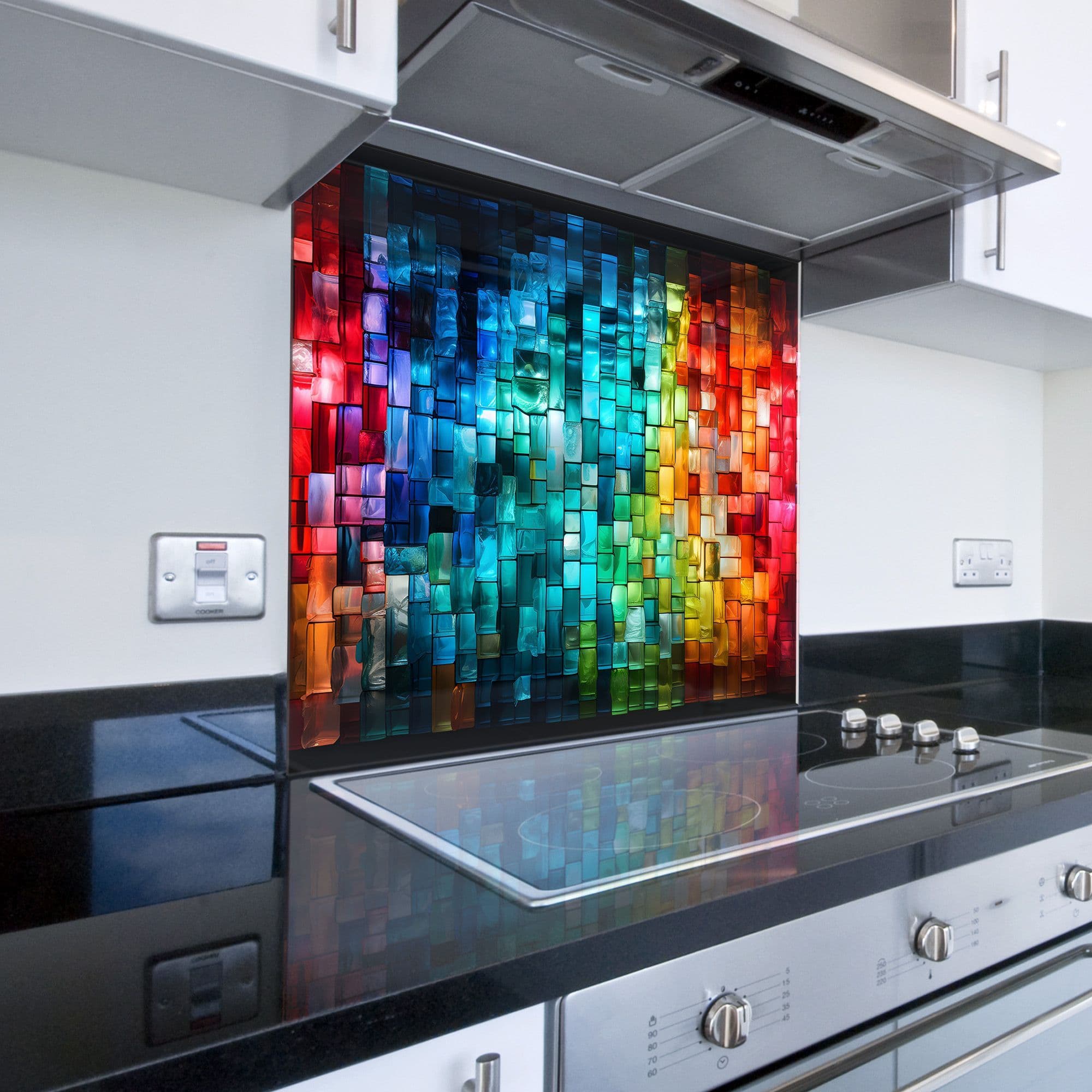 Vibrant stained glass kitchen glass splashback – Heat resistant 6mm ...