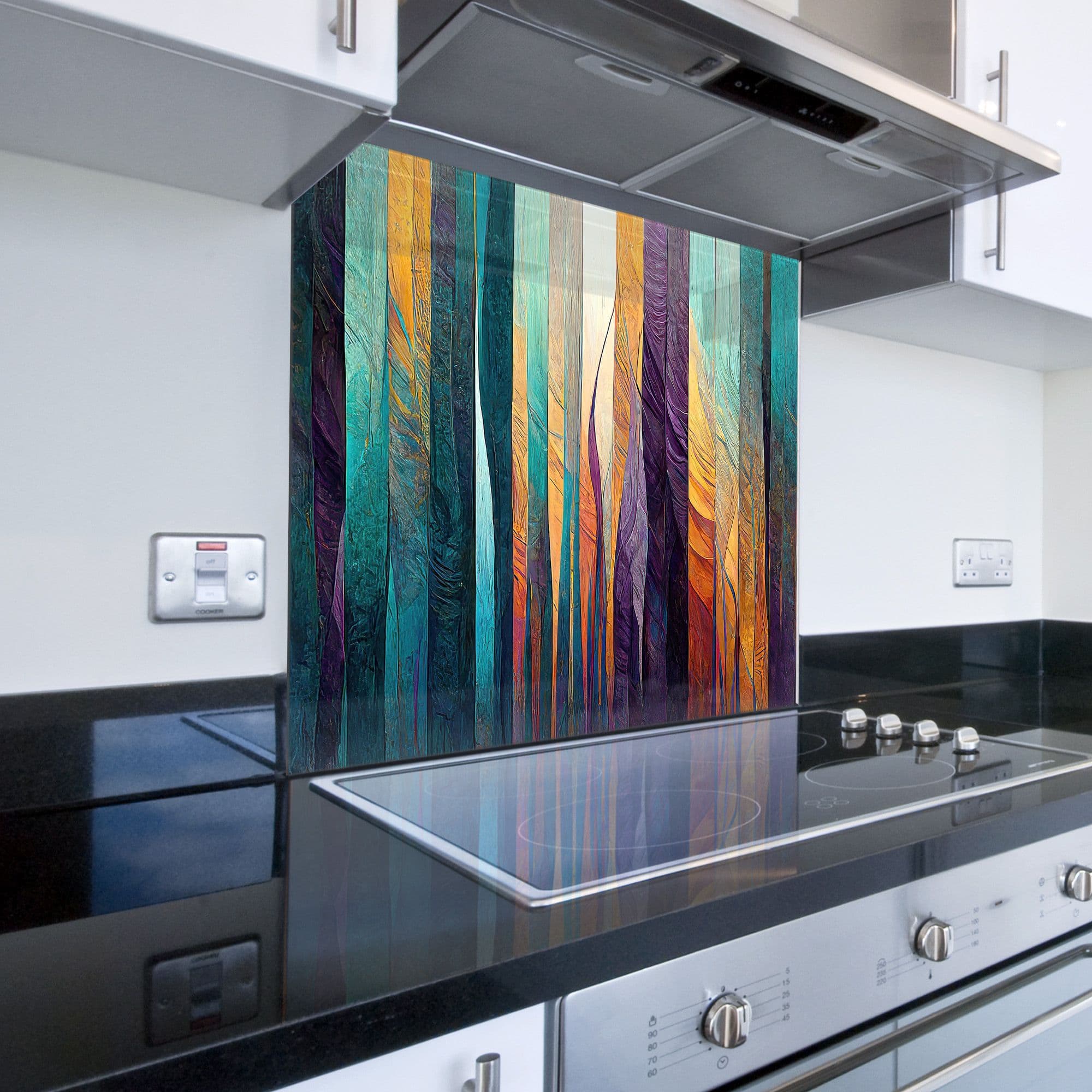 Vintage stained glass kitchen glass splashback – Heat resistant 6mm ...