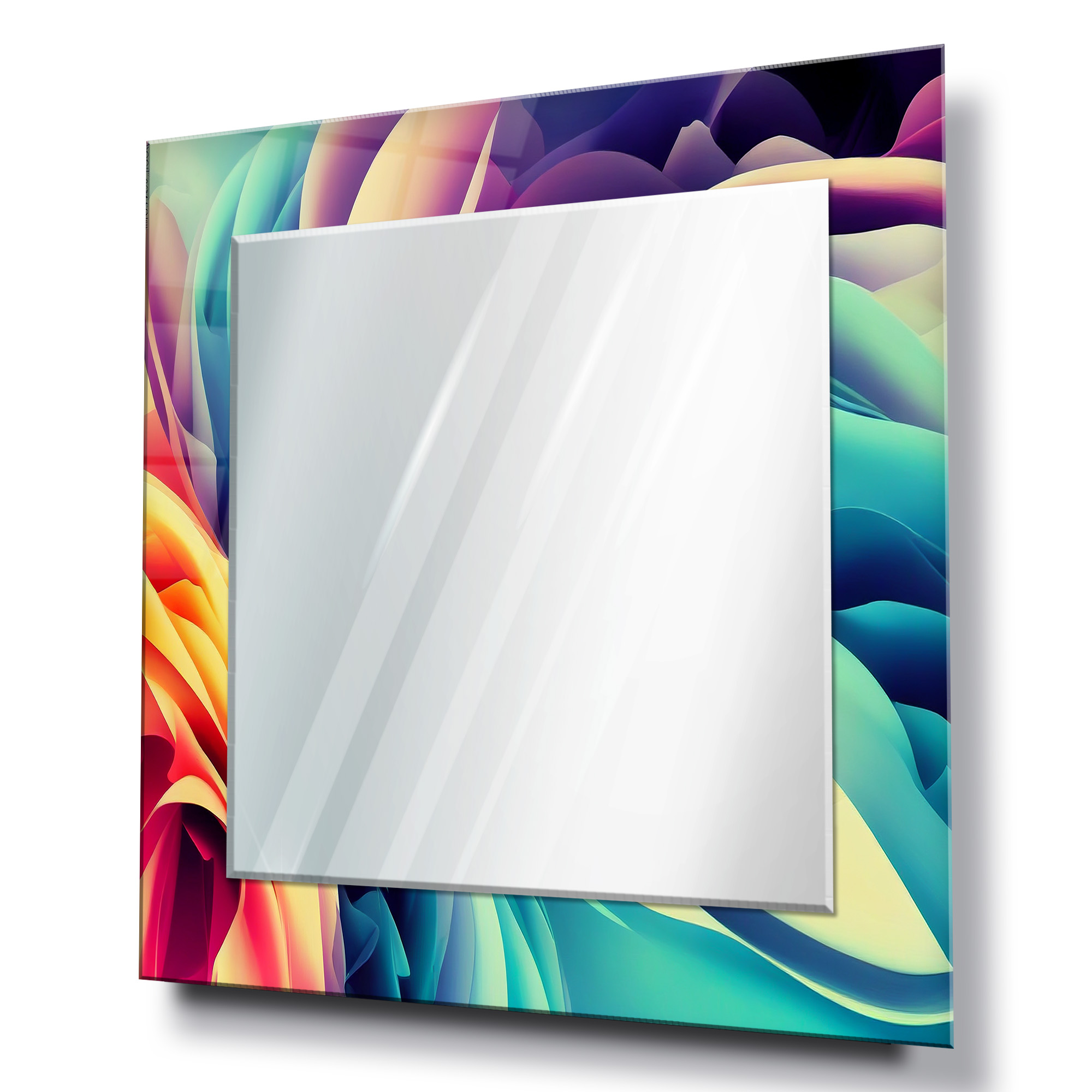 Abstract Multicolour Effect Decorative Mirror on Toughened Glass | 1st ...