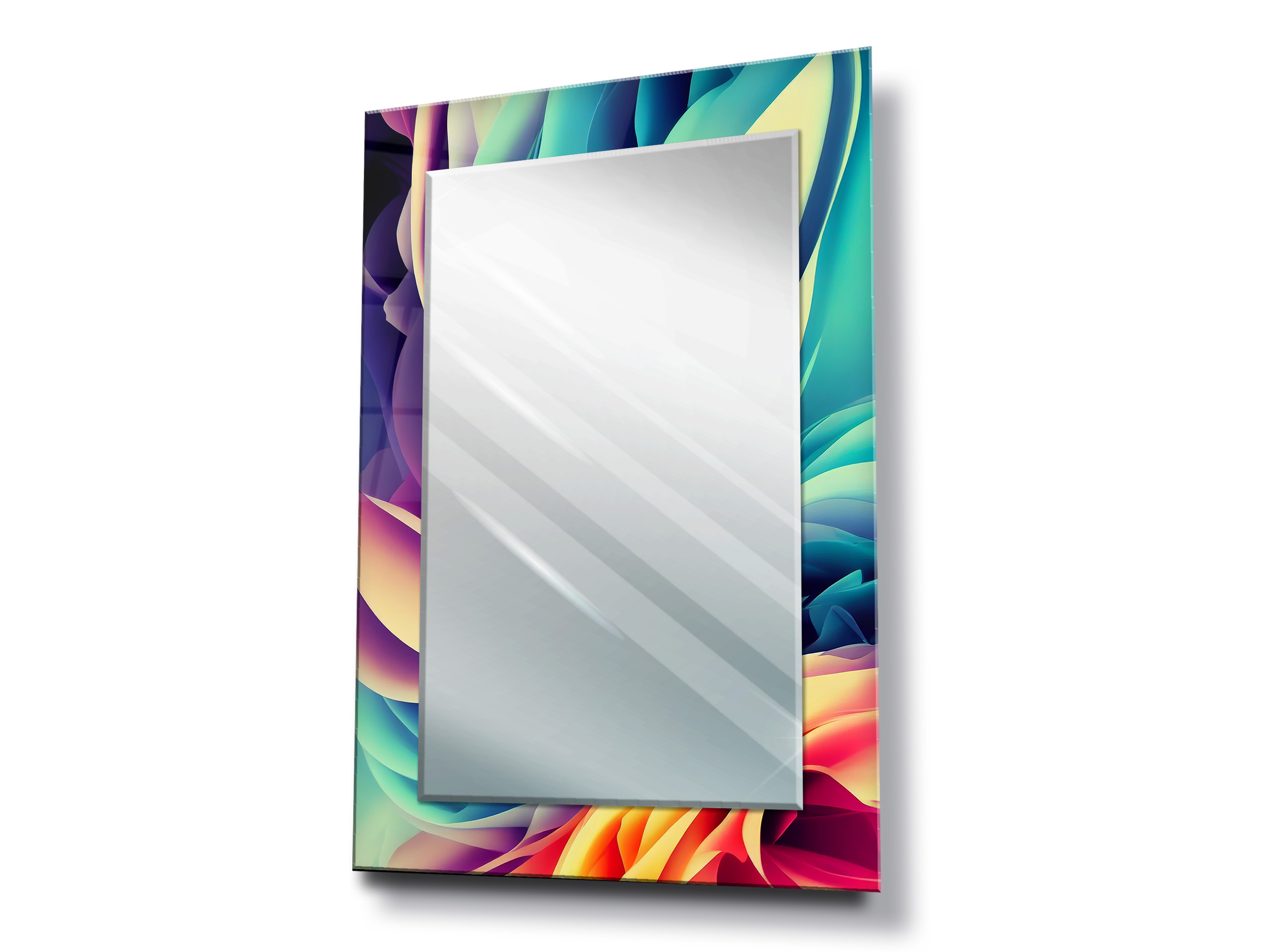 Abstract Multicolour Effect Decorative Mirror on Toughened Glass | 1st ...