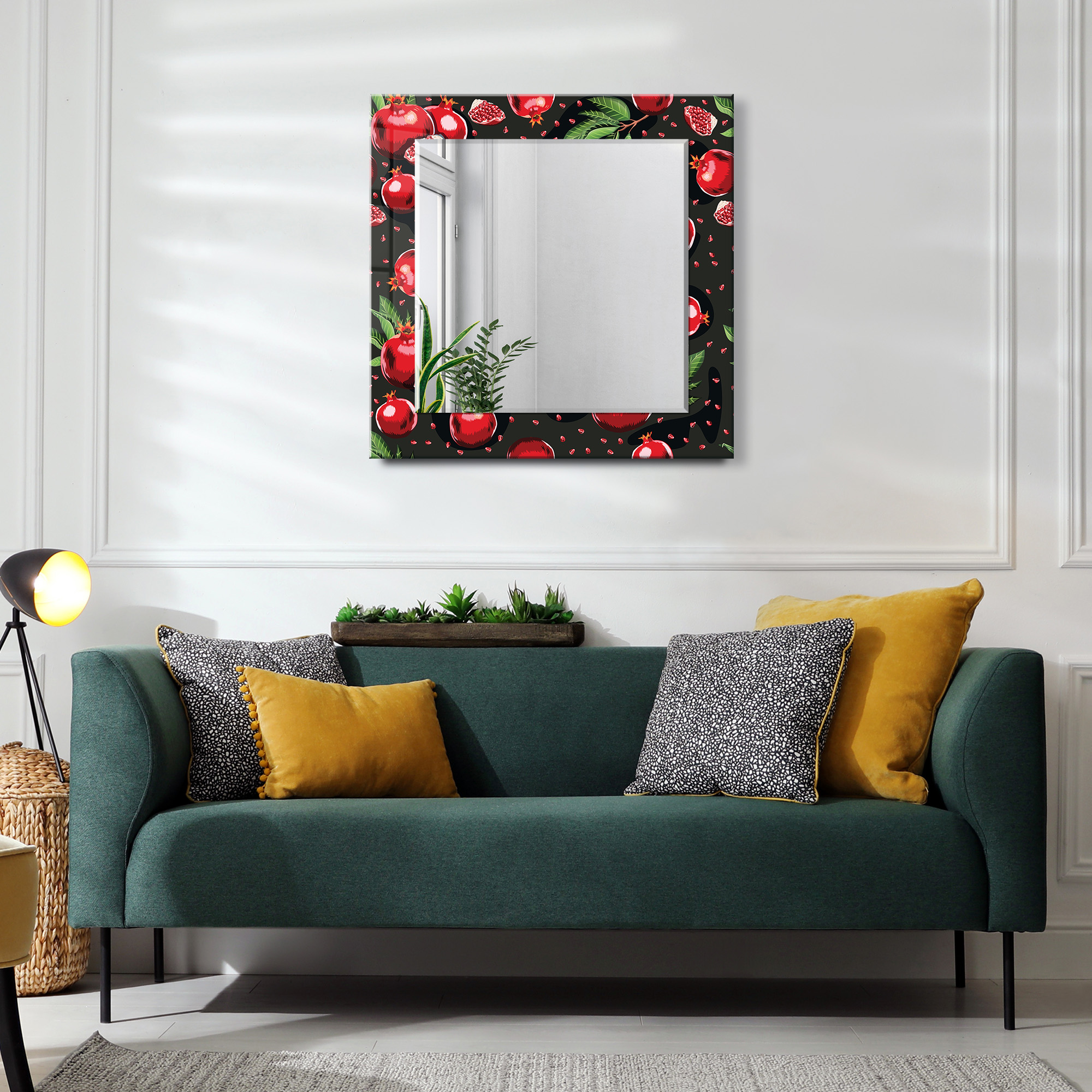 Pomegranate Fruit Effect Decorative Mirror on Toughened Glass | 1st ...