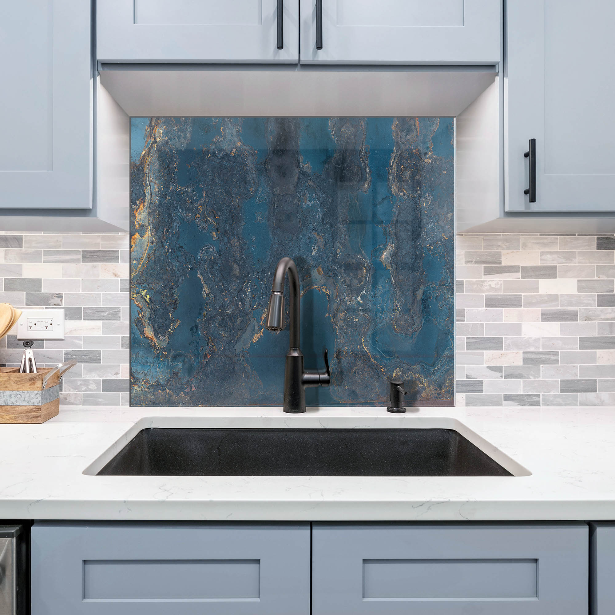 Mosaic Stain Glass Kitchen Glass Splashback