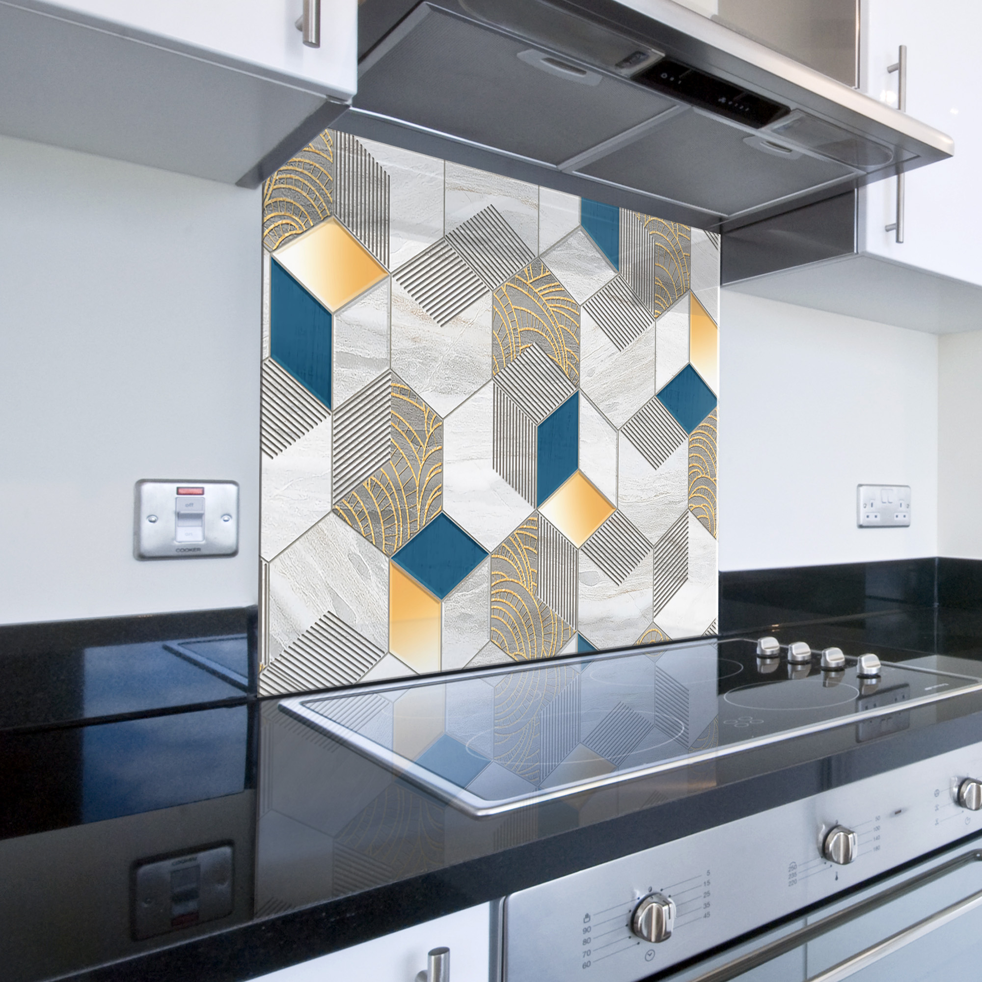 Abstract Art Effect Kitchen Glass Splashback | 1st Glass Art