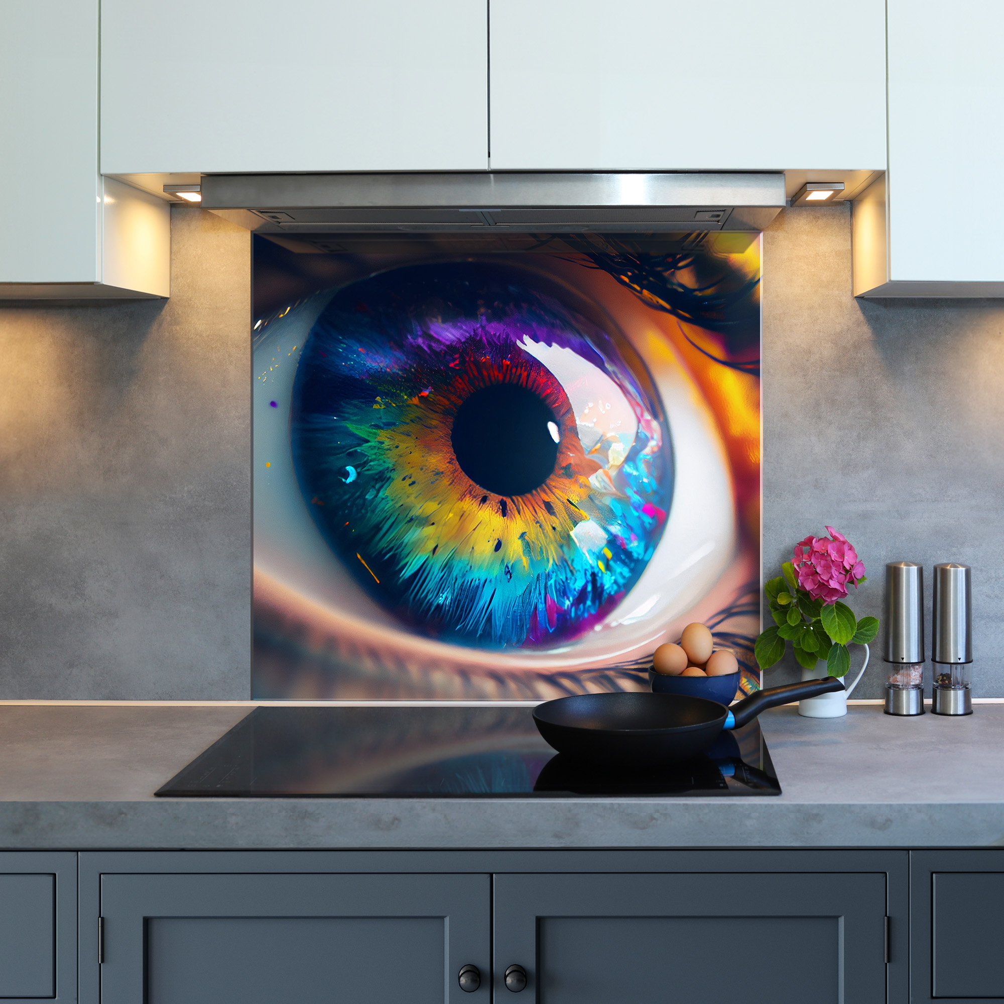 Mosaic Stain Glass Kitchen Glass Splashback