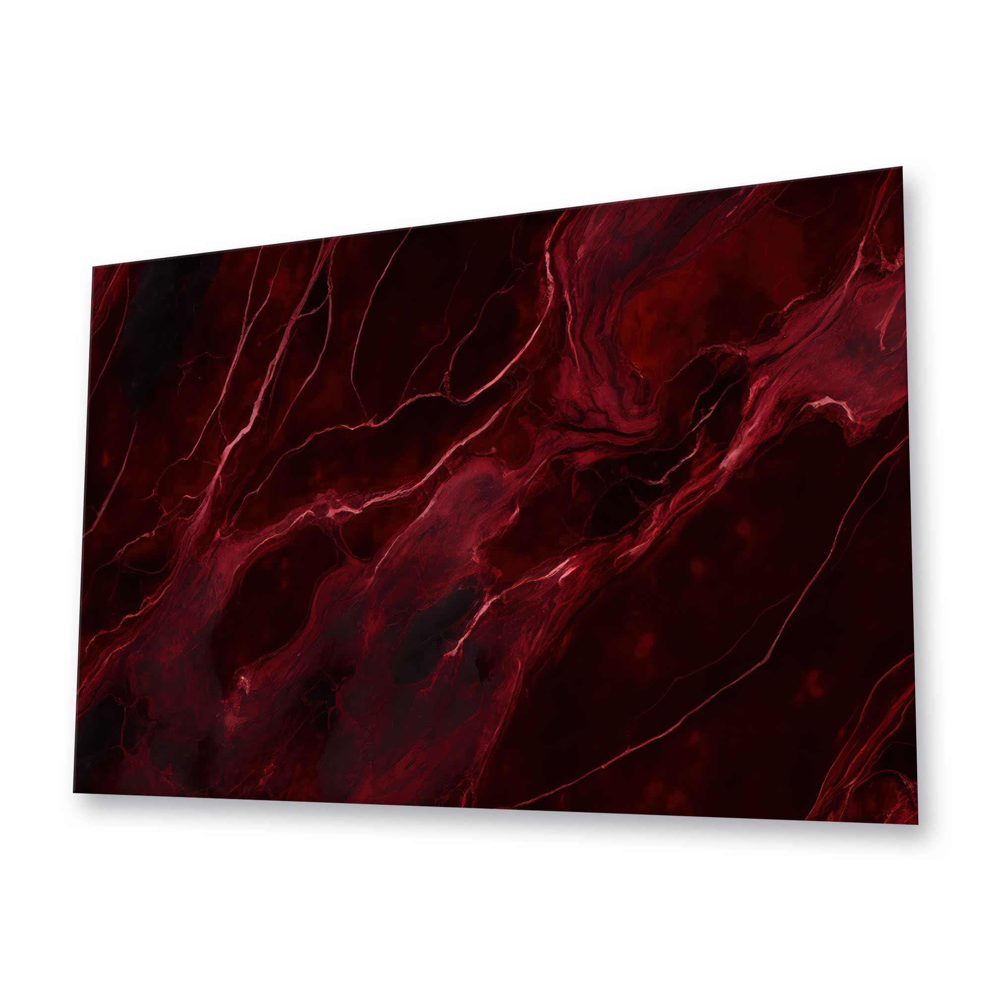 "Dark Red Marble Effect" Glass Wall Art | 1st Glass Art