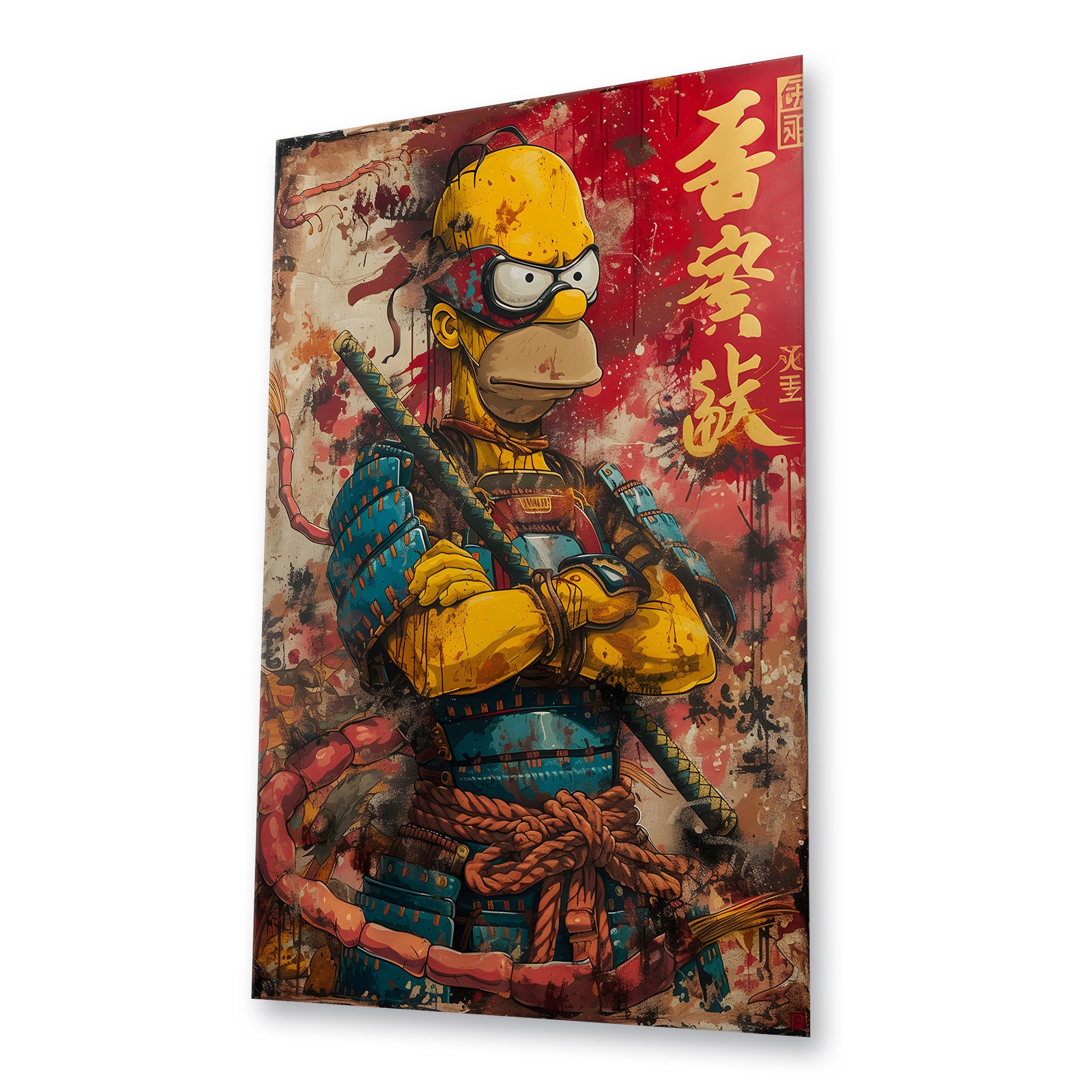 "Samurai Homer" Glass Wall Art | 1st Glass Art