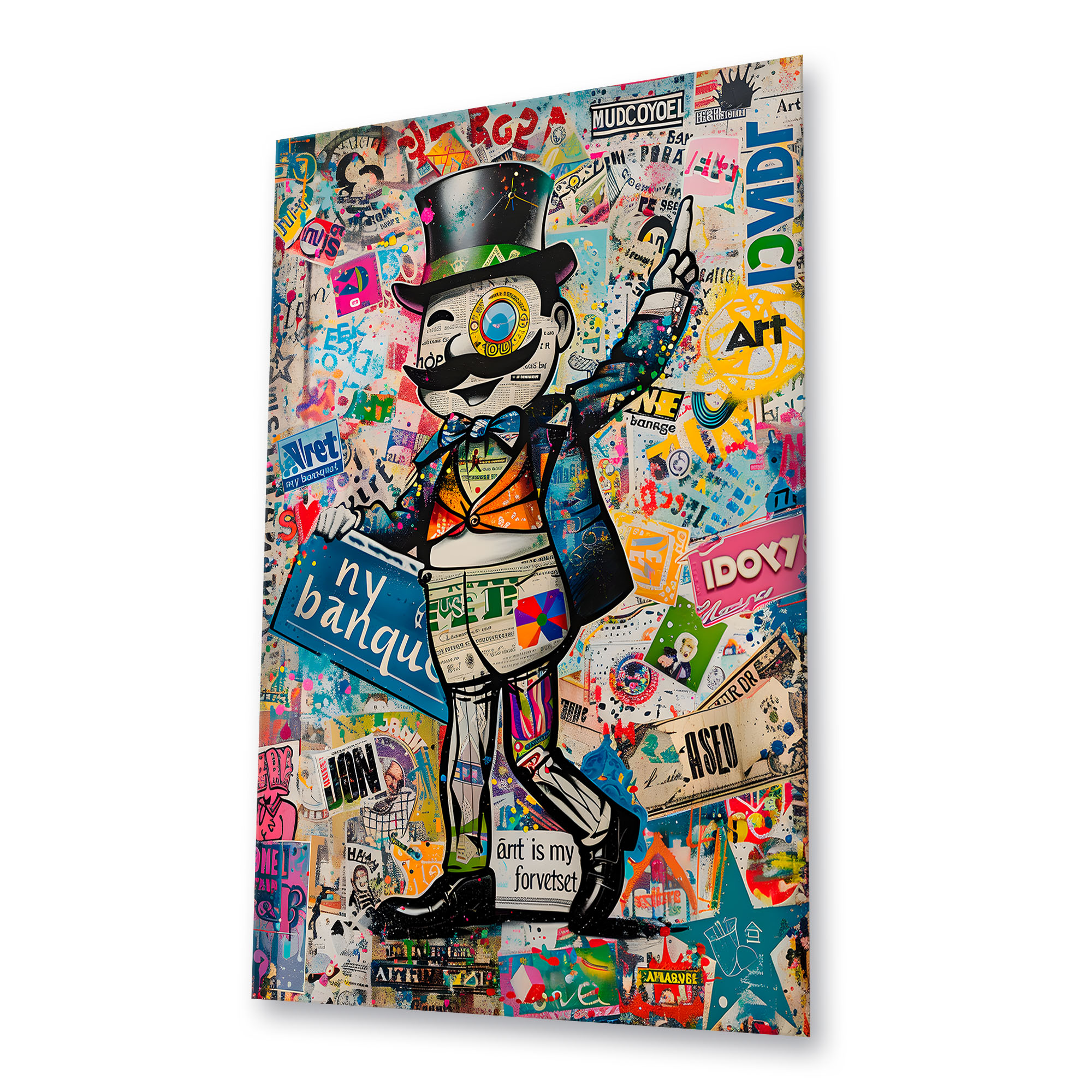 Graffiti Monopoly #7 Glass Wall Art | 1st Glass Art