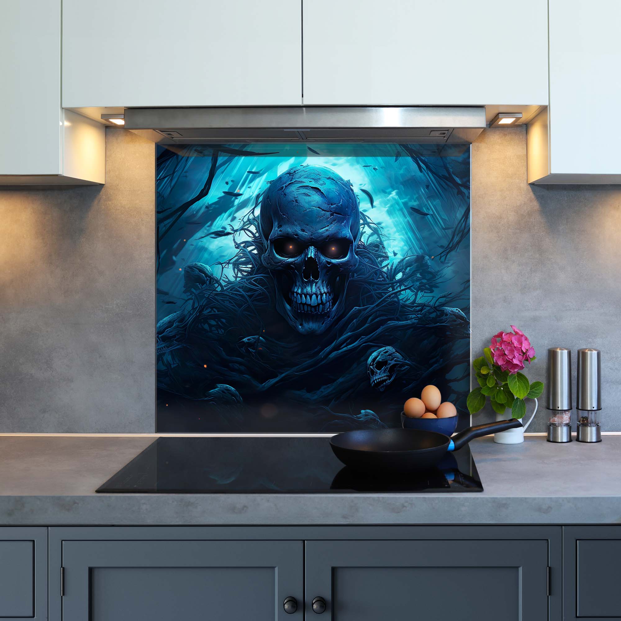 "Scary Skull" Glass Kitchen Splashback | 1st Glass Art
